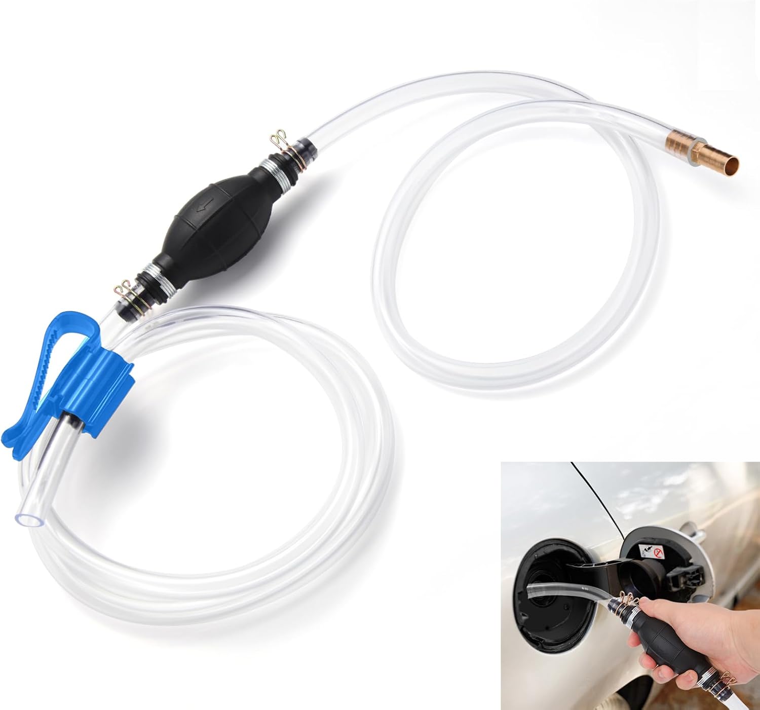 Gas Siphon Pump Manual Transfer Kit – Hand Fuel Transfer Pump for Gaso