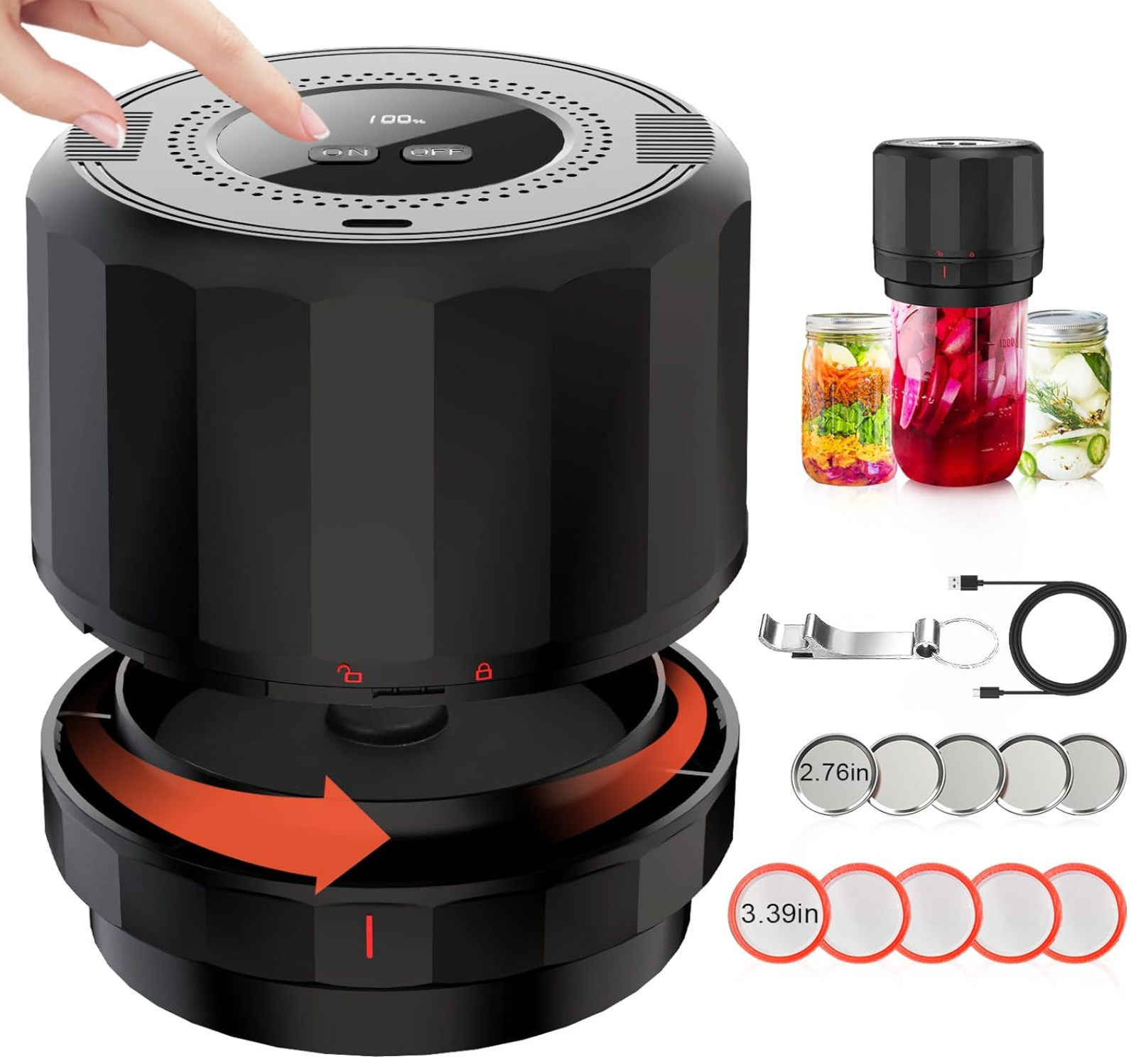 Mason Jar Vacuum Sealer - Electric Mason Jar Sealer Vacuum Sealing Kit